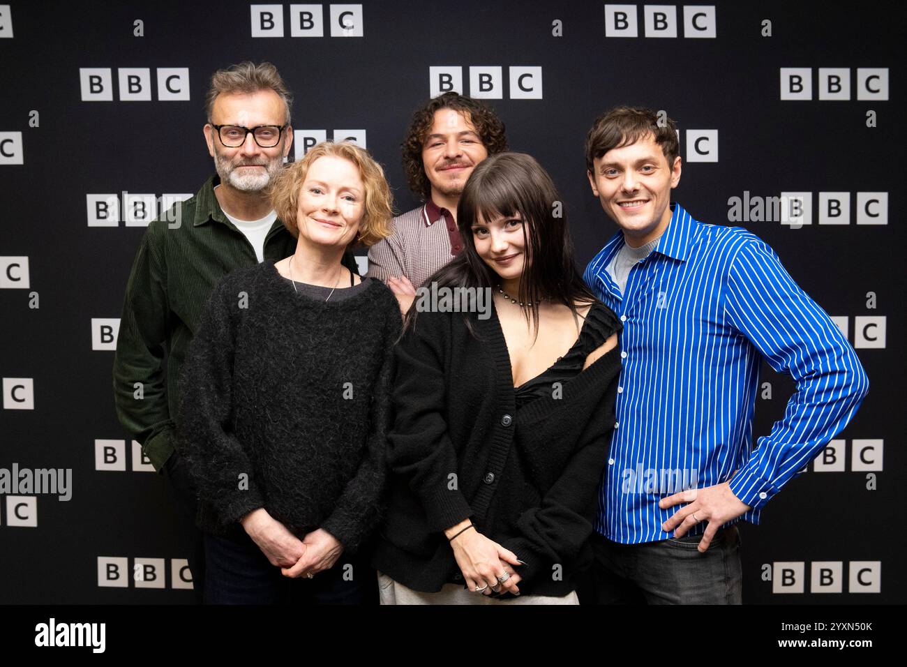 (left to right) Hugh Dennis, Claire Skinner, Daniel Roche, Ramona ...