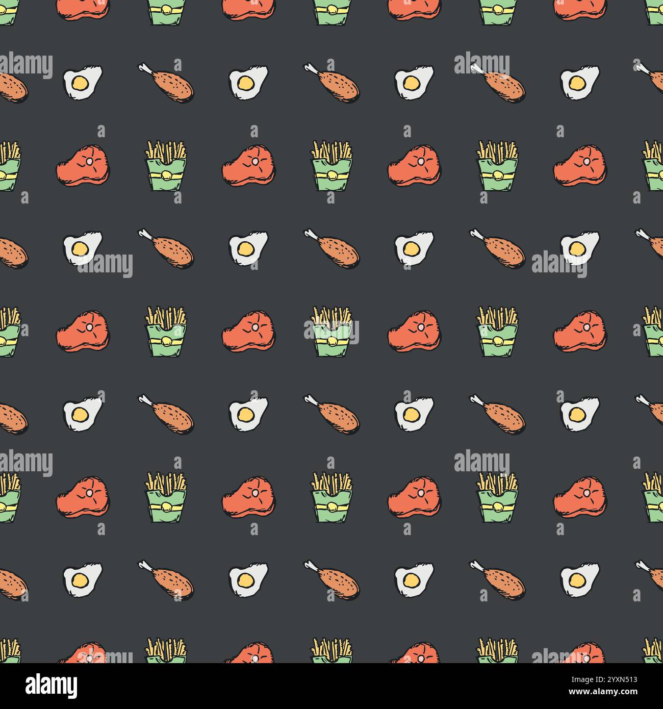 Ice cream french fries steak Stock Vector Images - Alamy