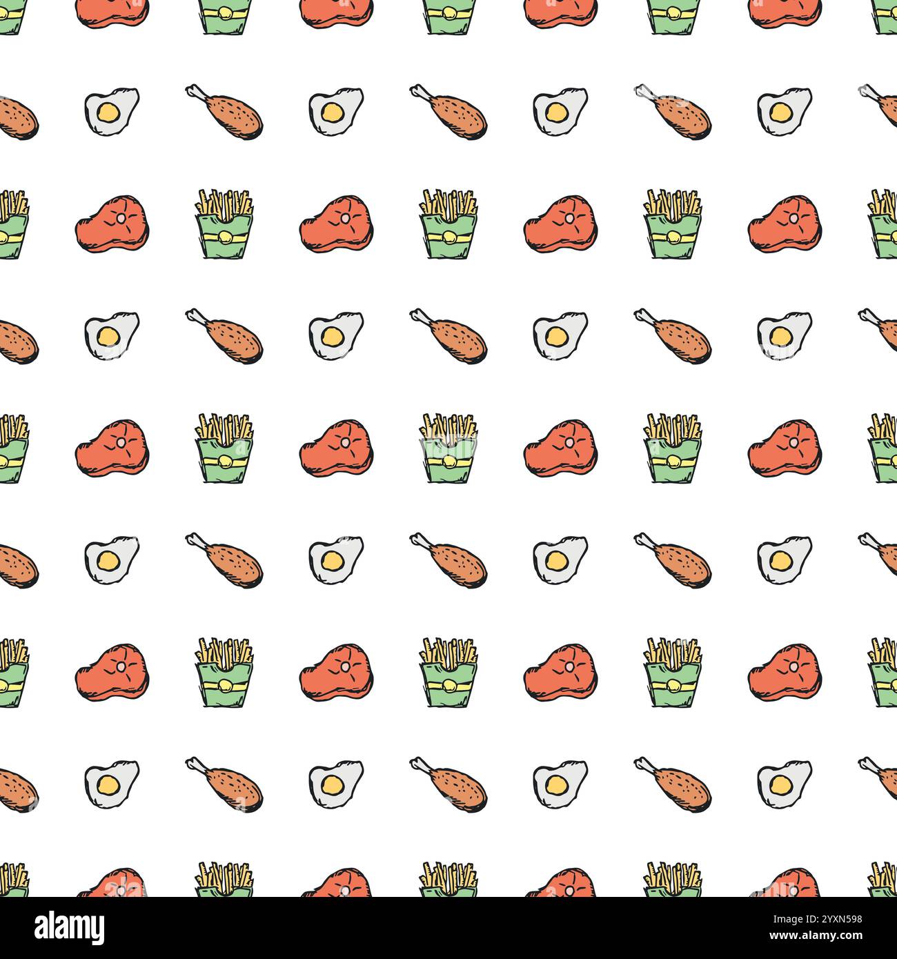 Ice cream french fries steak Stock Vector Images - Alamy