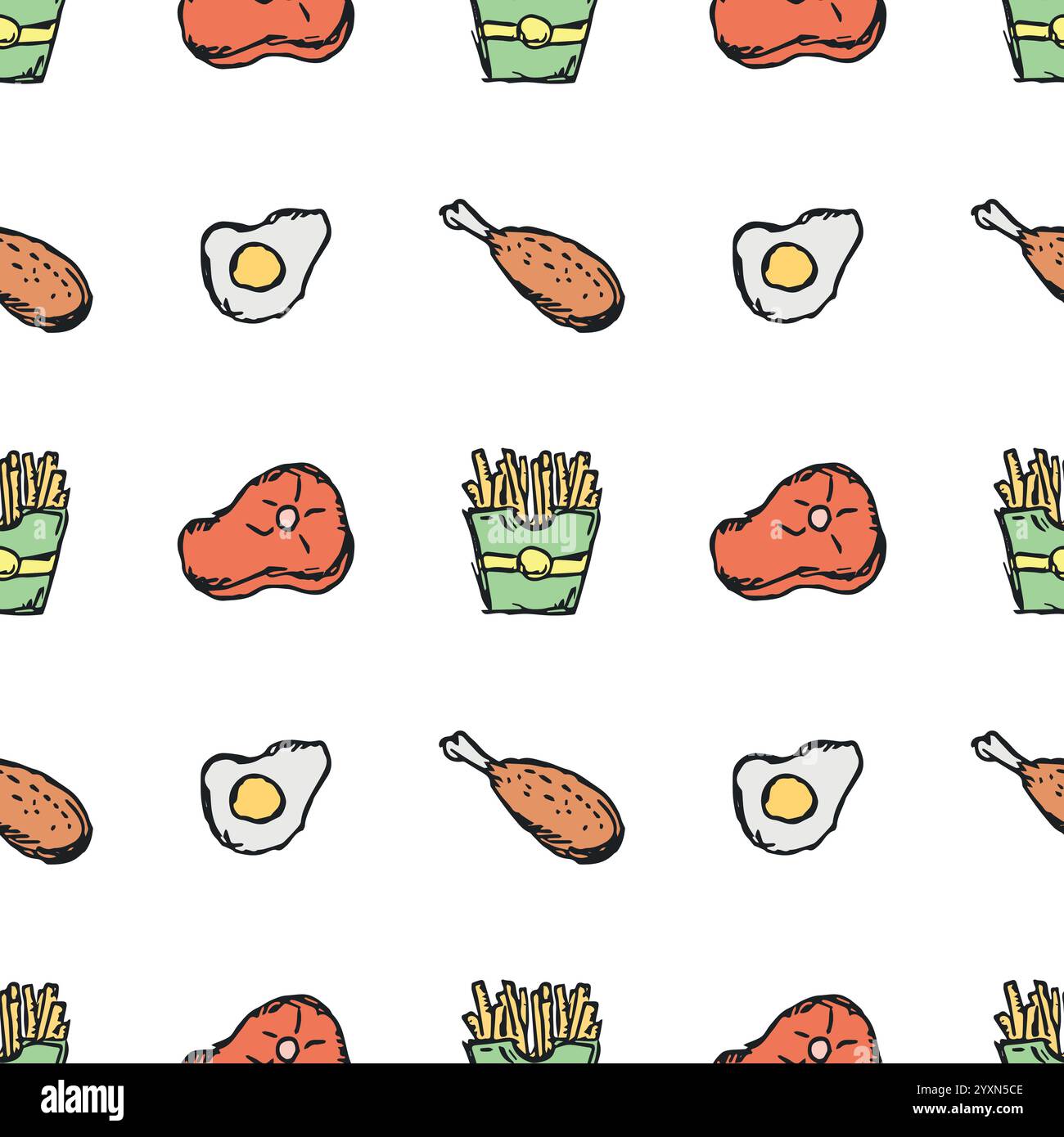 Seamless american food pattern Stock Vector Images - Alamy