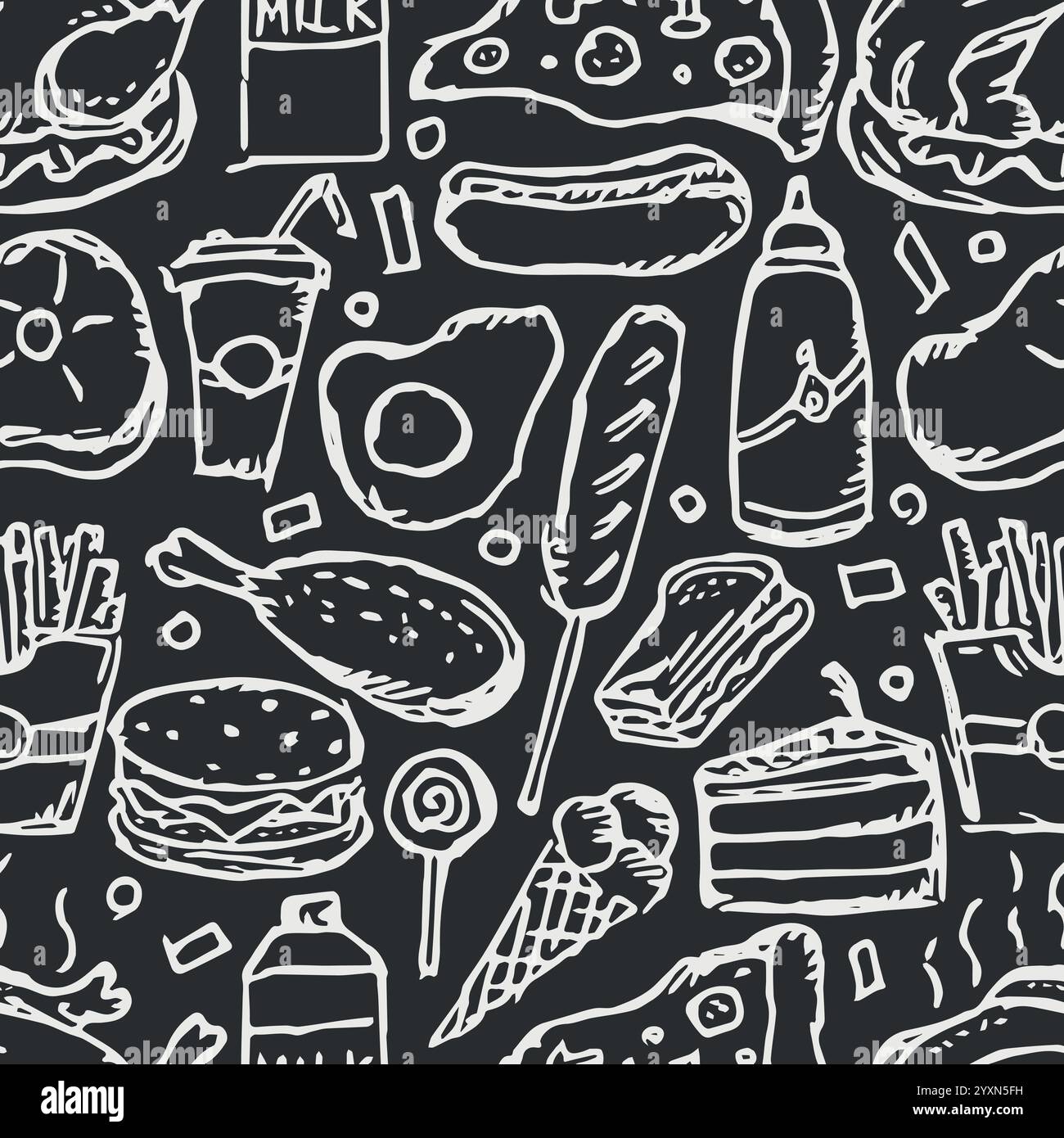 Ice cream french fries steak Stock Vector Images - Alamy