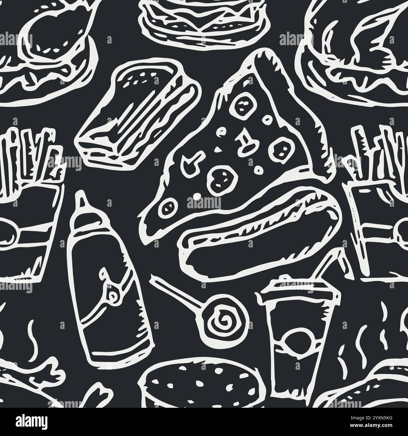 Ice cream french fries steak Stock Vector Images - Alamy