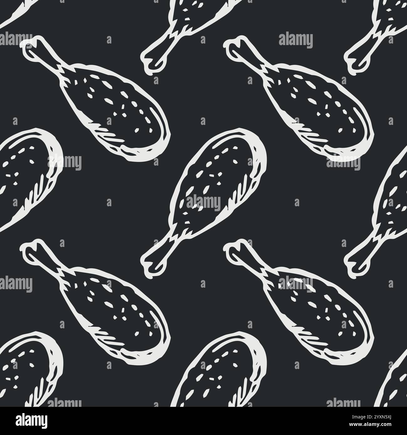 Seamless pattern with chicken legs. meat background. Doodle chicken ...
