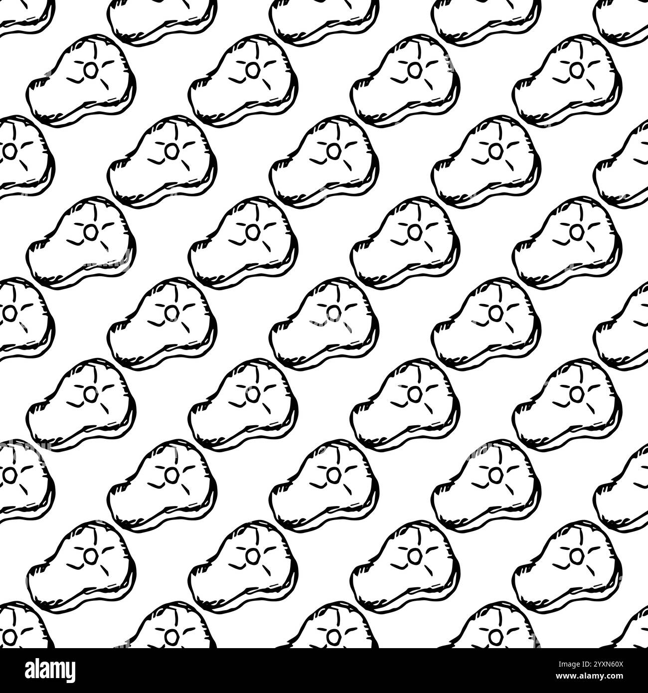 Seamless steak pattern. Drawn meat background Stock Vector Image & Art ...
