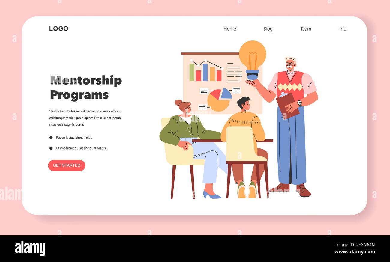 Mentorship concept. Elderly mentor sharing knowledge with young ...