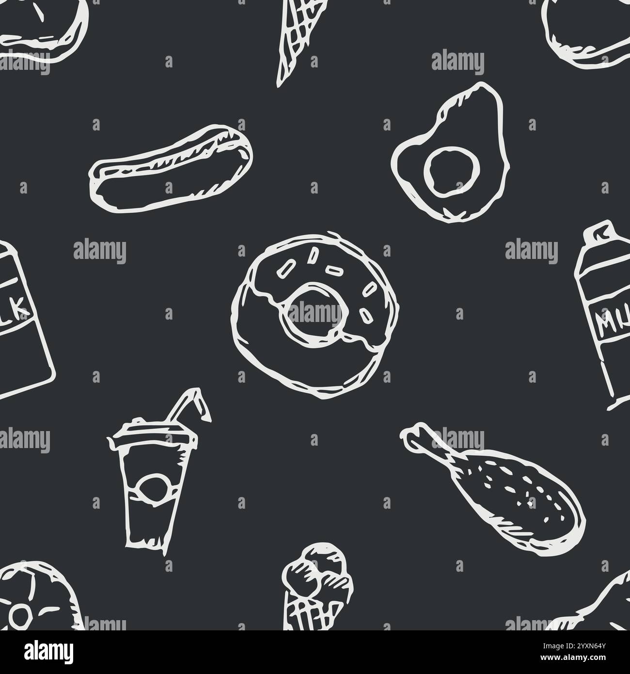Ice cream french fries steak Stock Vector Images - Alamy