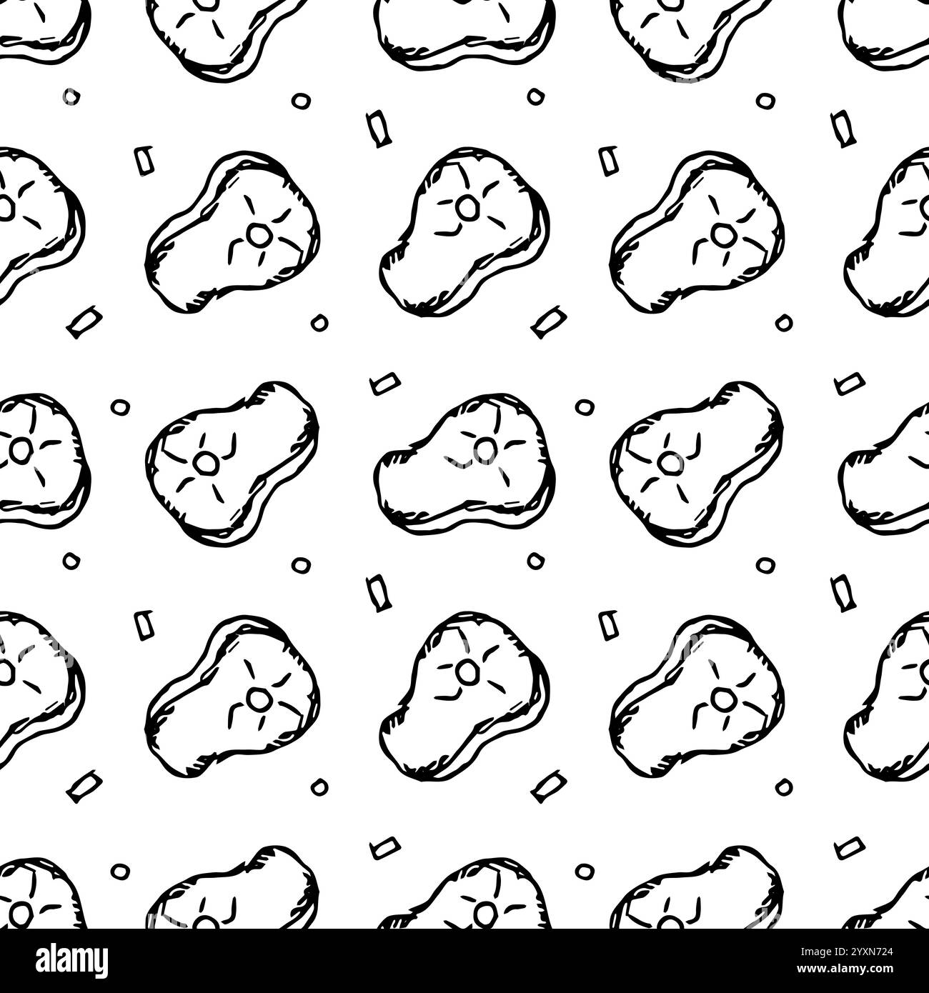 Seamless steak pattern. Drawn meat background Stock Vector Image & Art ...