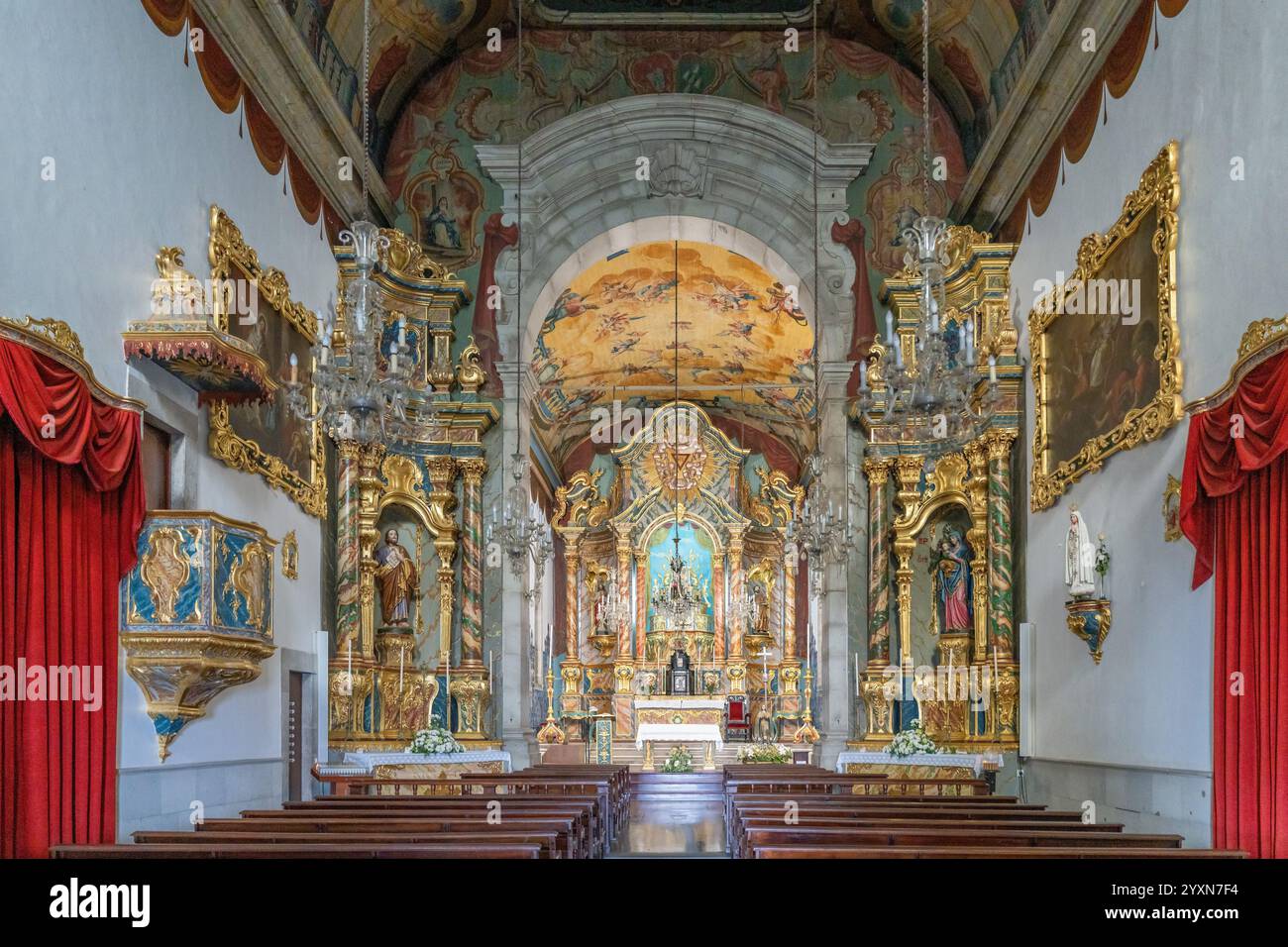 The image showcases the breathtaking interior of a Baroque-style church ...