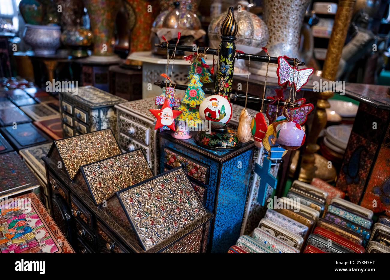 Decorative paper-mache items are displayed inside a showroom ahead of ...