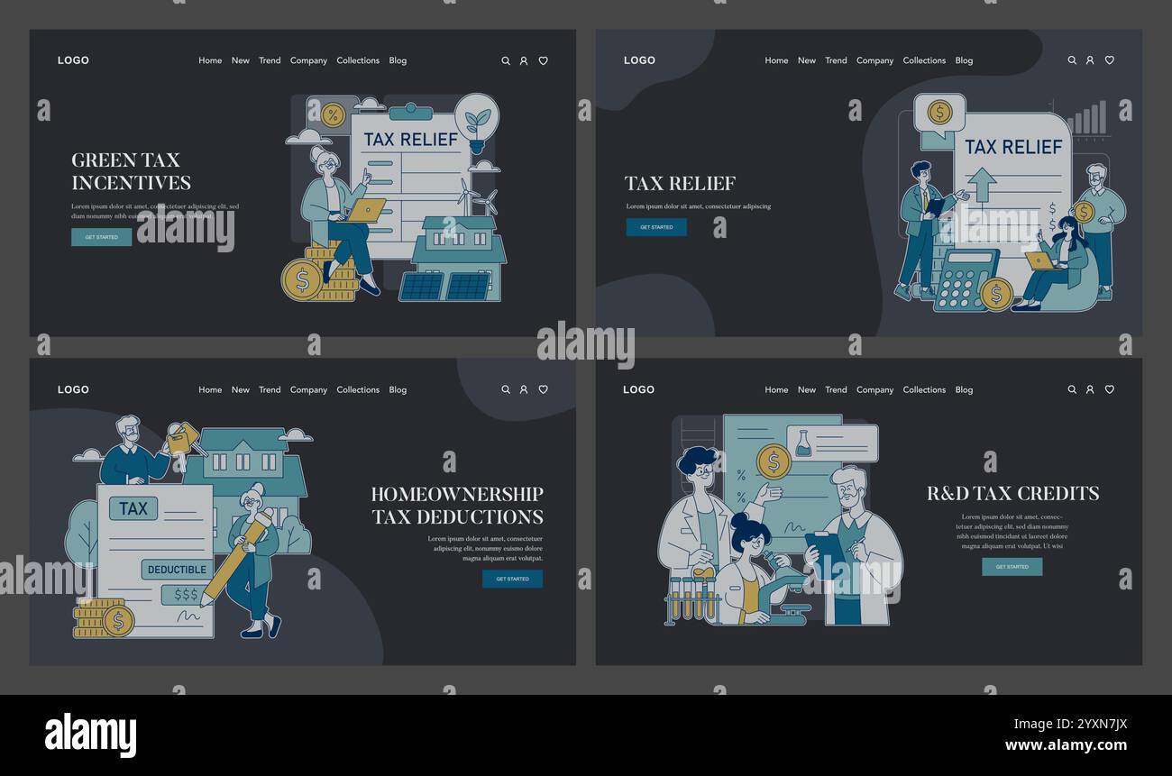 Explore contemporary and modern illustrations that depict tax relief ...