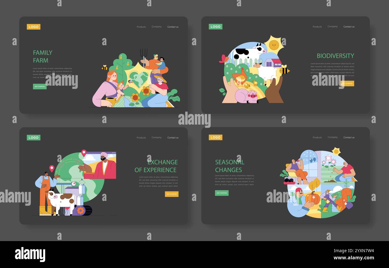 Visually engaging representations of modern sustainable farming ...