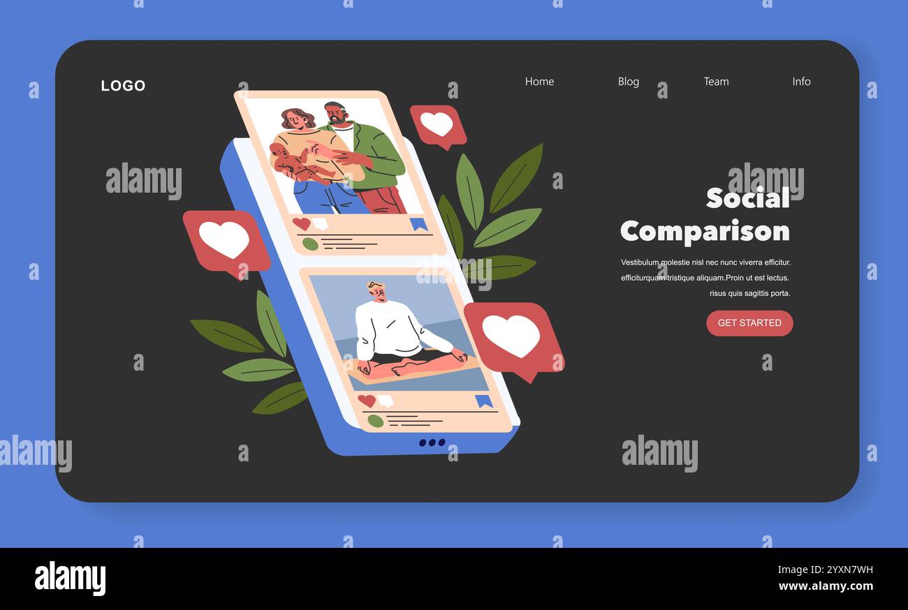 Social Comparison concept. Illustration of individuals observing others ...