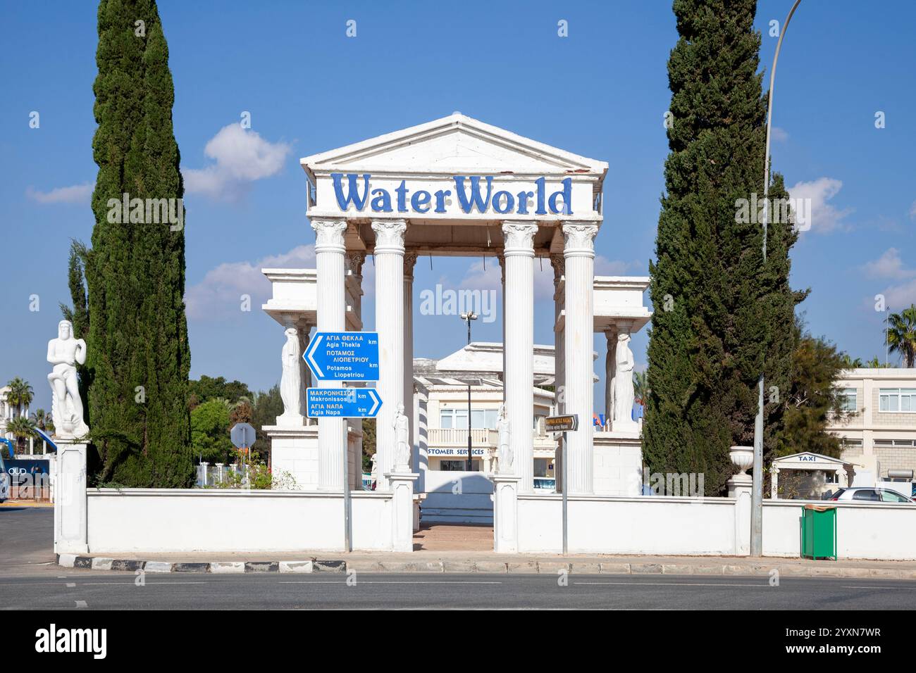 Ayia Napa, Cyprus - November 15 2024: Entrance of WaterWorld Themed ...