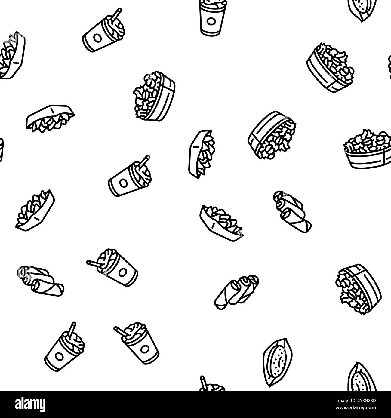 Pizza hot dog seamless Cut Out Stock Images & Pictures - Alamy