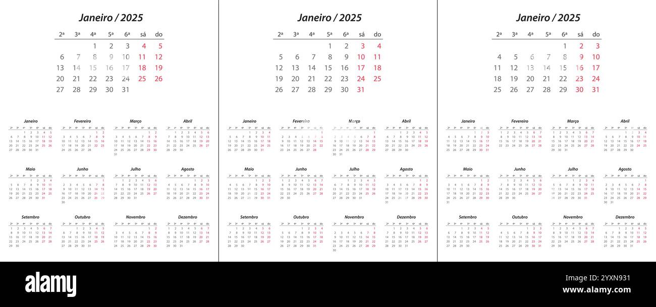 Calendar 2025 portuguese hi-res stock photography and images - Alamy