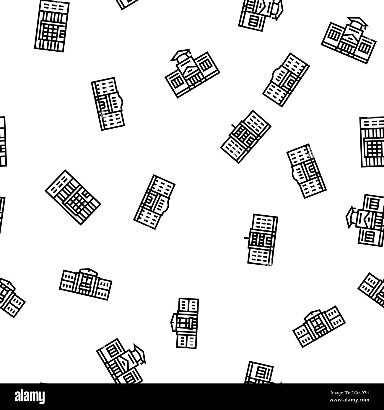 building school exterior modern seamless pattern vector Stock Vector ...
