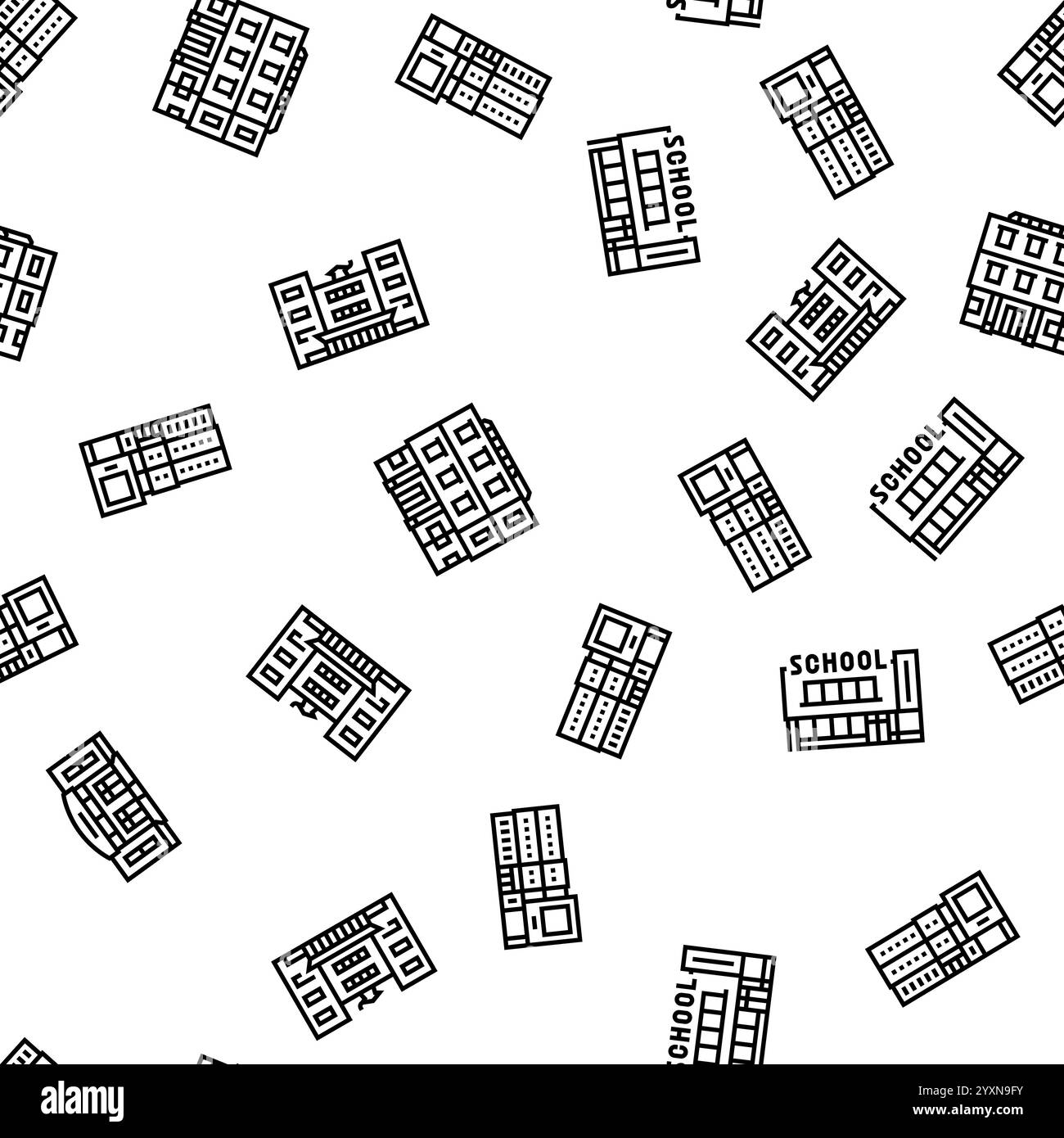 building school exterior modern seamless pattern vector Stock Vector ...