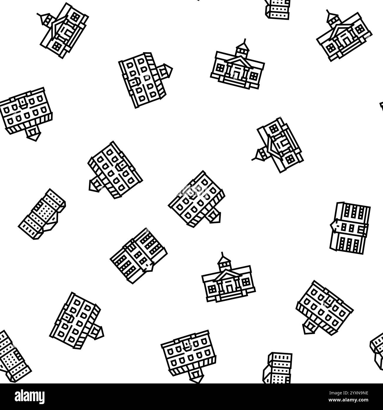 building school exterior modern seamless pattern vector Stock Vector ...
