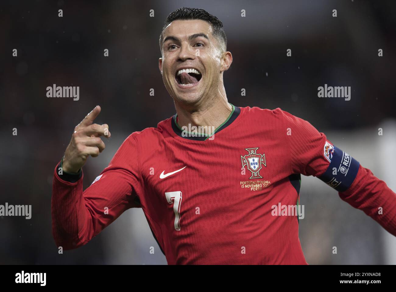 Football match, Cristiano RONALDO CR7 Portugal right, grinning during ...