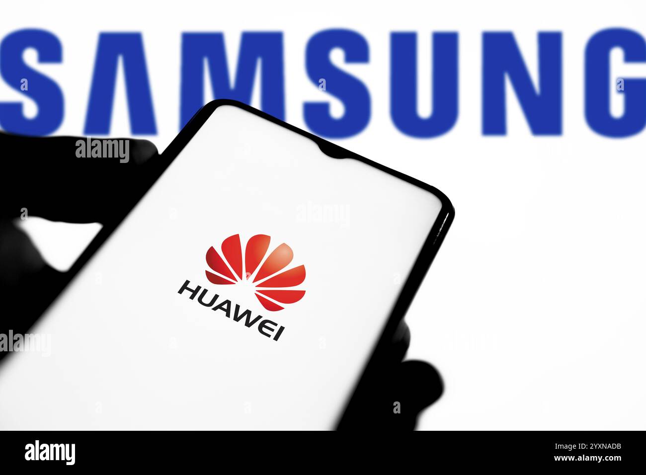 Huawei company logo on a smartphone Stock Photo - Alamy