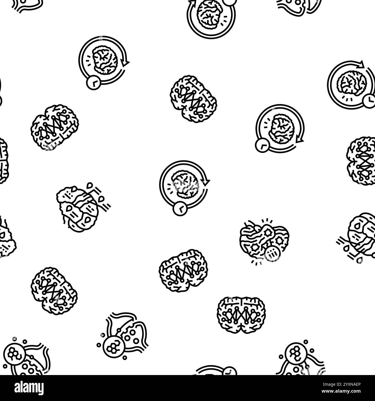 neuroscience brain neurology seamless pattern vector Stock Vector Image ...