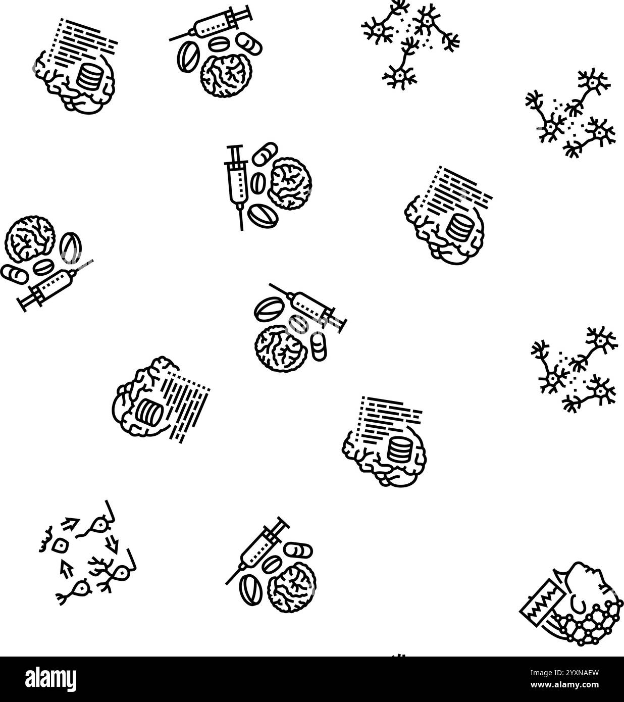 neuroscience brain neurology seamless pattern vector Stock Vector Image ...