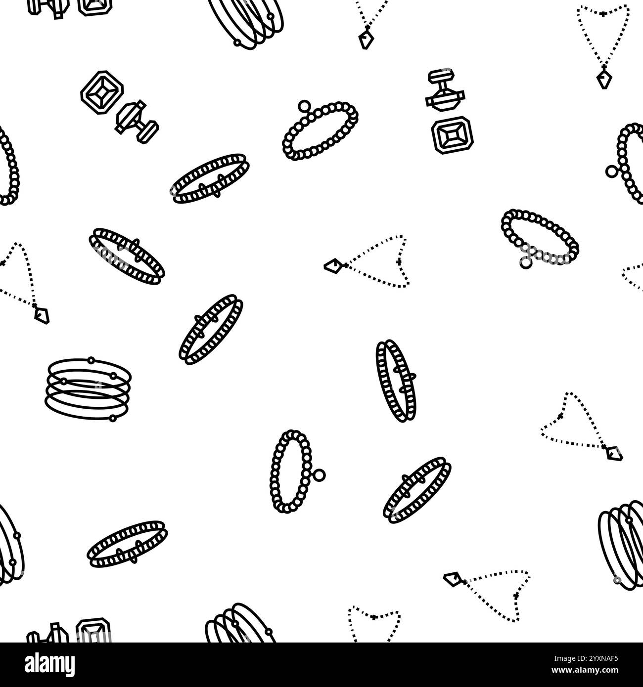 jewelry ring gold necklace seamless pattern vector Stock Vector Image ...