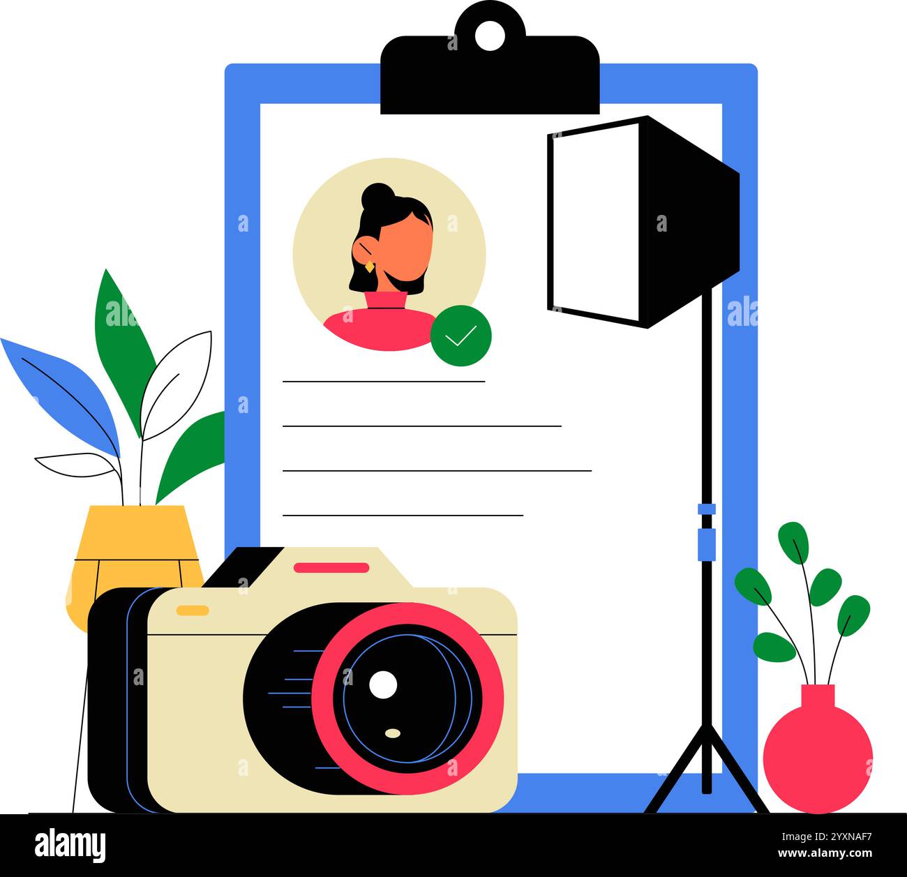 Photography Portfolio Setup With Camera, Lighting Equipment, And ...