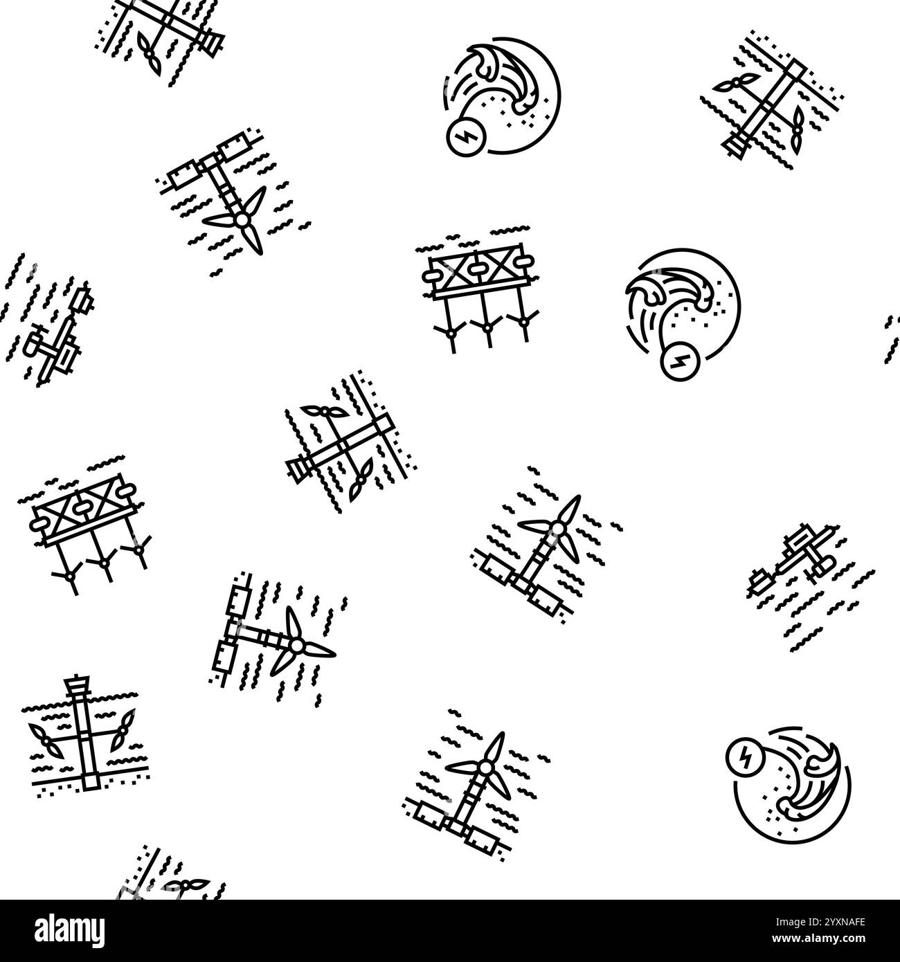 wave energy power tidal seamless pattern vector Stock Vector Image ...