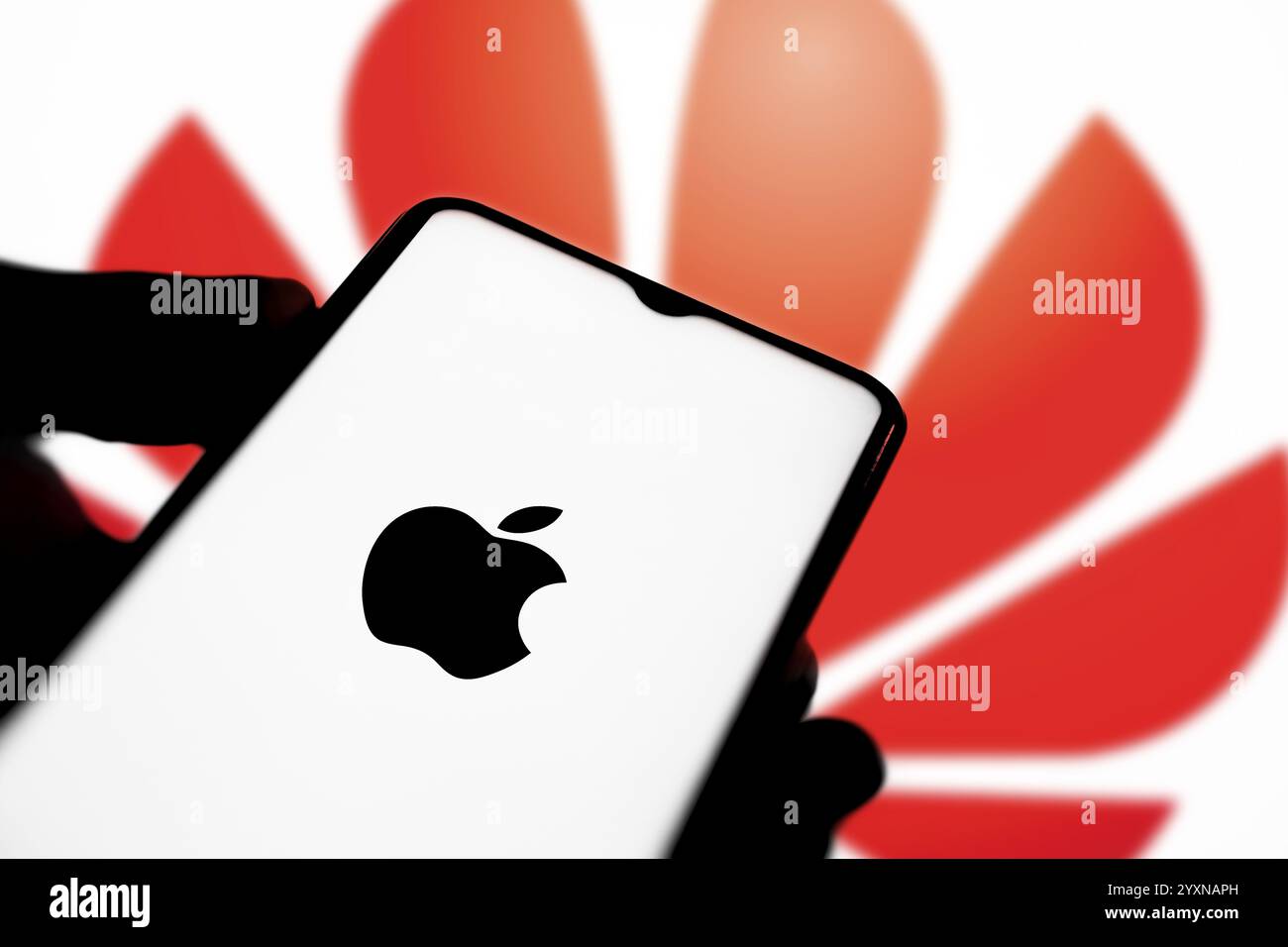 Huawei Vs Apple logo on a smartphone Stock Photo - Alamy