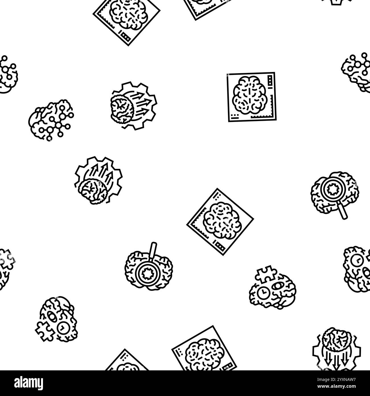 neuroscience brain neurology seamless pattern vector Stock Vector Image ...