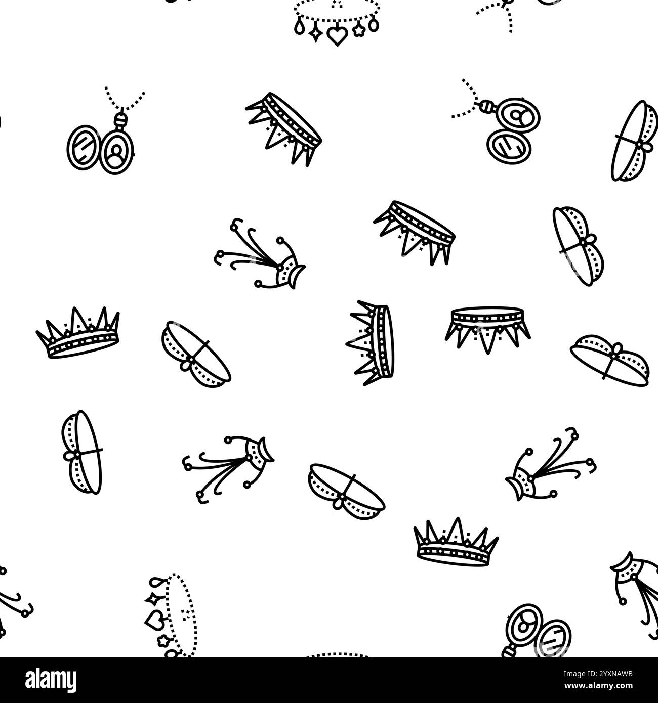 jewelry ring gold necklace seamless pattern vector Stock Vector Image ...