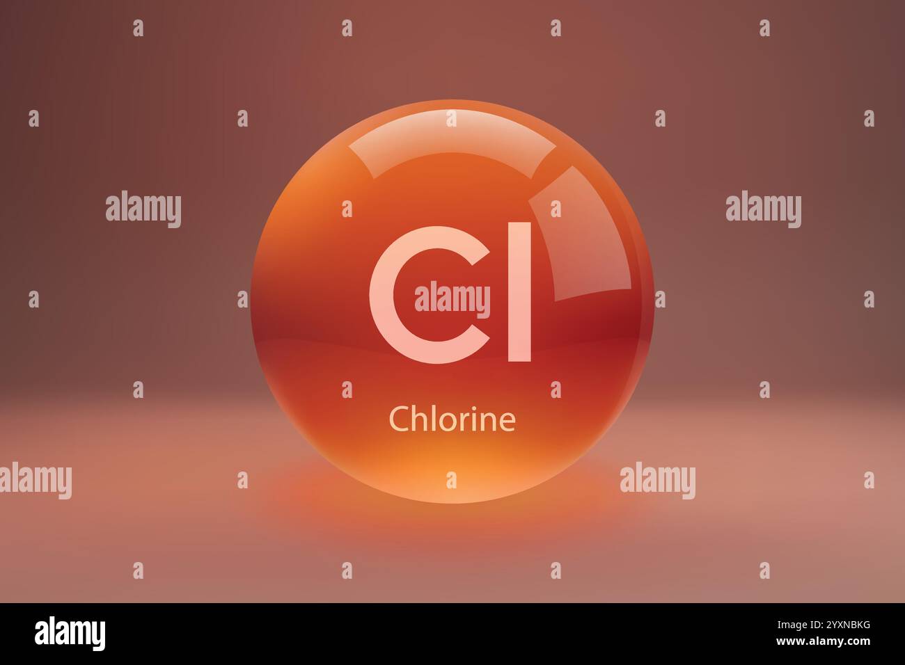 Glossy sphere with "Cl" Chlorine symbol on a gradient background Stock Vector Image & Art - Alamy