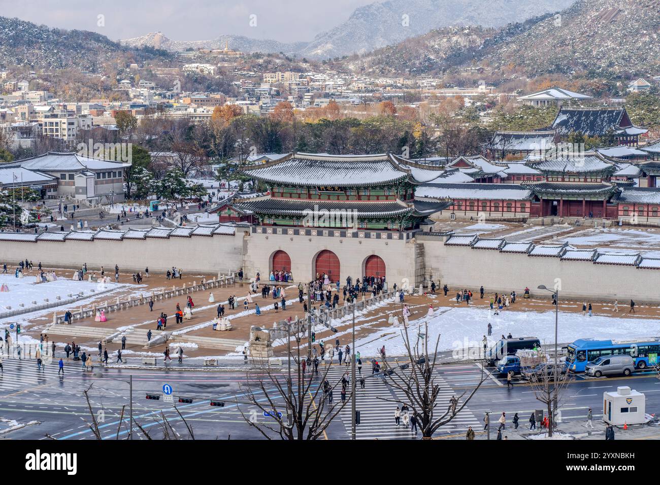 Panoramic view of Gyeongbokgung Palace, the main palace of the Joseon ...