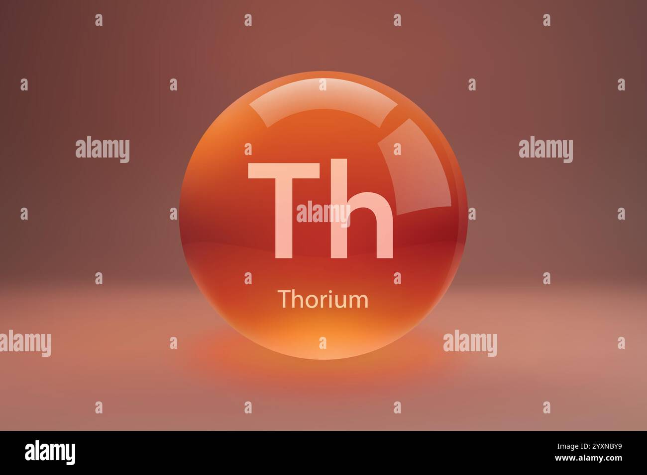 Glossy sphere with "Th" Thorium symbol on a gradient background Stock ...