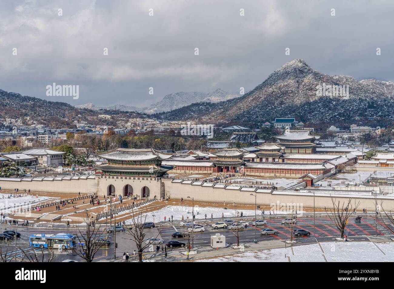 Panoramic view of Gyeongbokgung Palace, the main palace of the Joseon ...