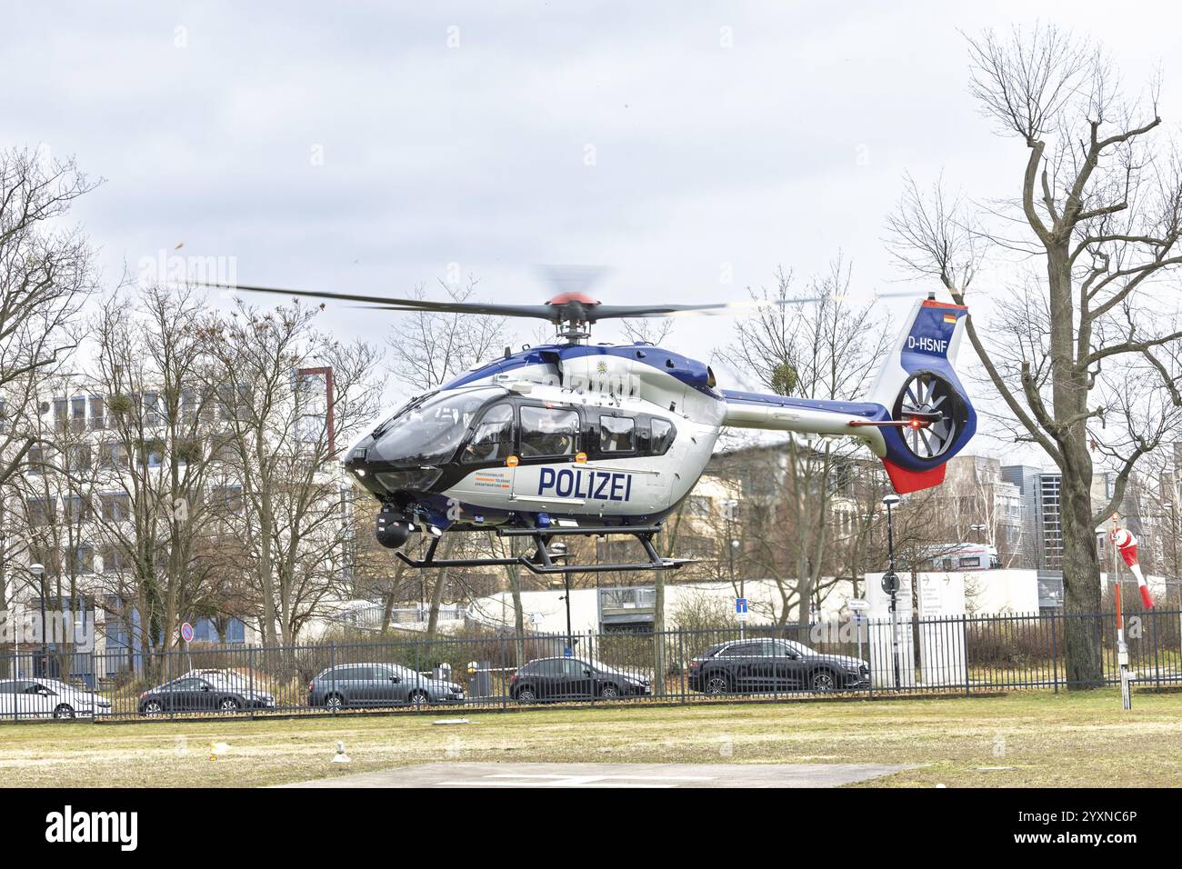 Landing approach of the new H145 police helicopter from Airbus ...