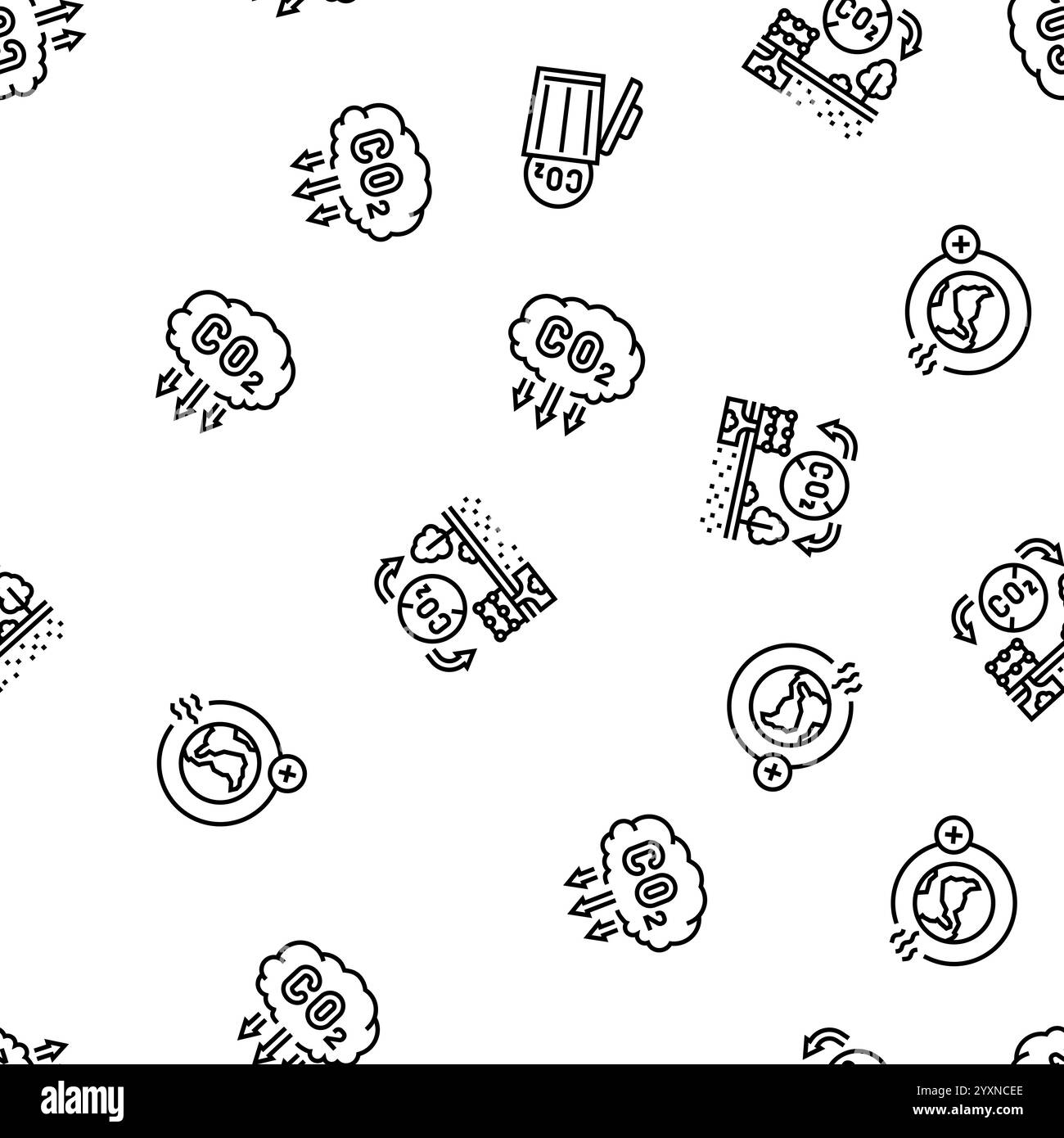 Carbon Capture Co2 Storage Seamless Pattern Vector Stock Vector Image
