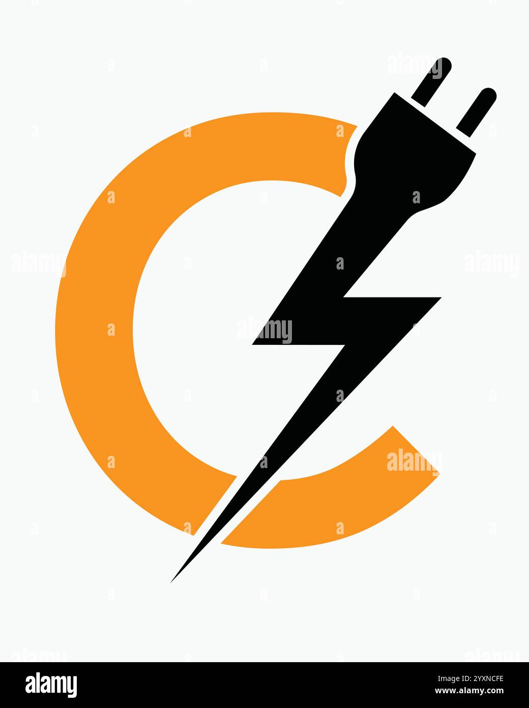 Initial Letter C Electric Logo Concept With Power and Electric Plug ...
