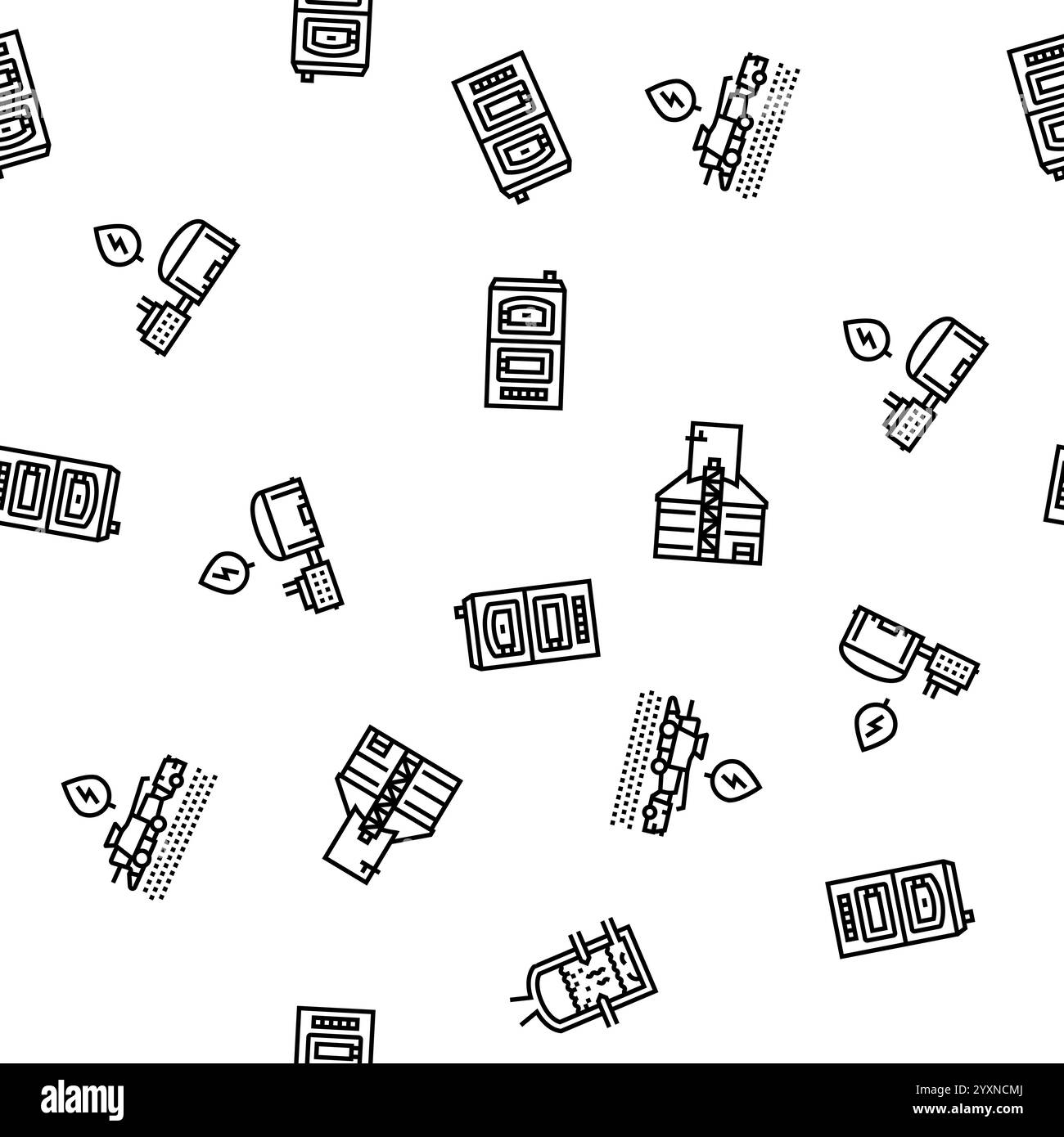 biomass energy plant power seamless pattern vector Stock Vector Image ...