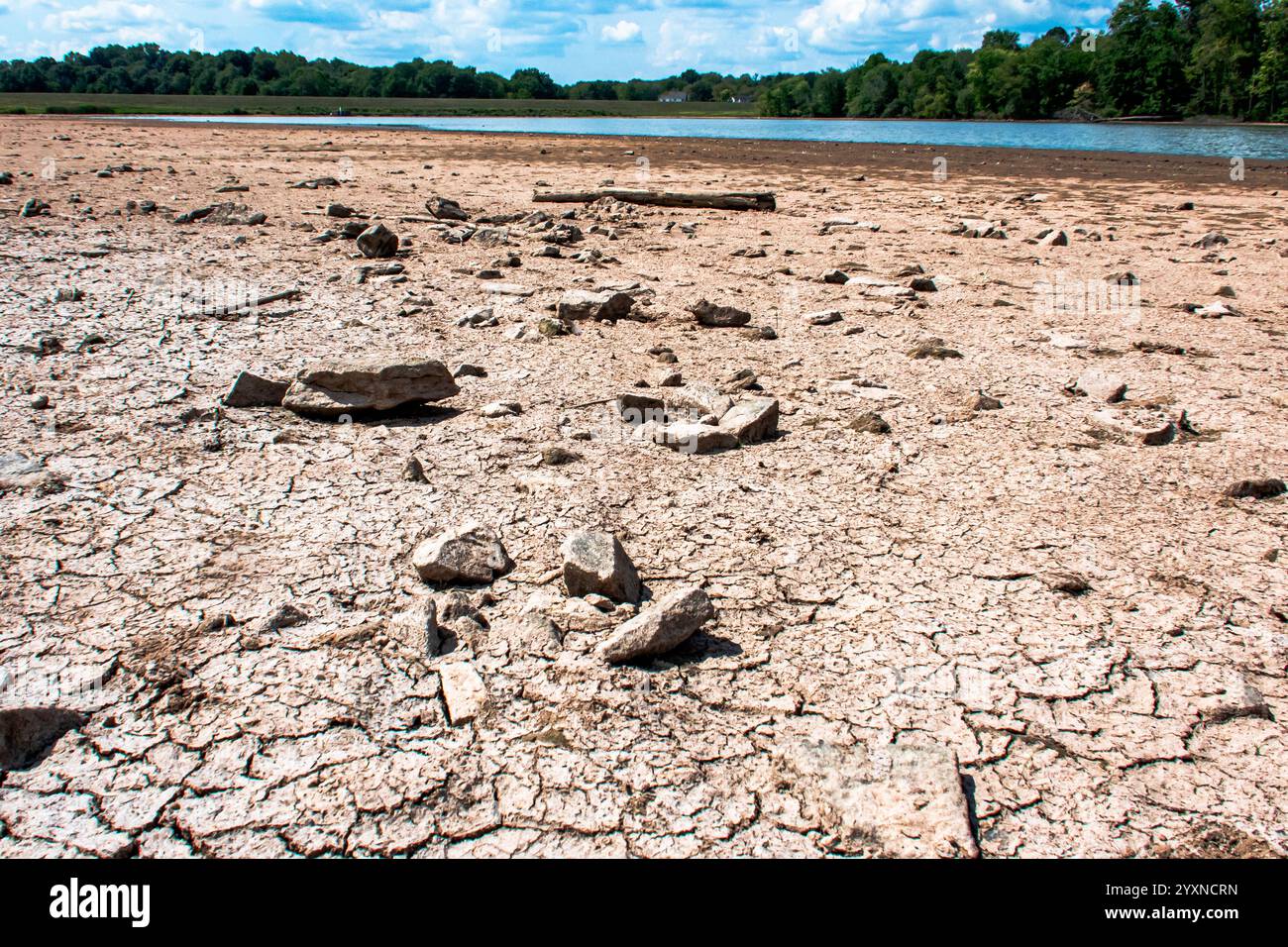 Drought at Pine Run Reservoir, in Pennsylvania Stock Photo - Alamy