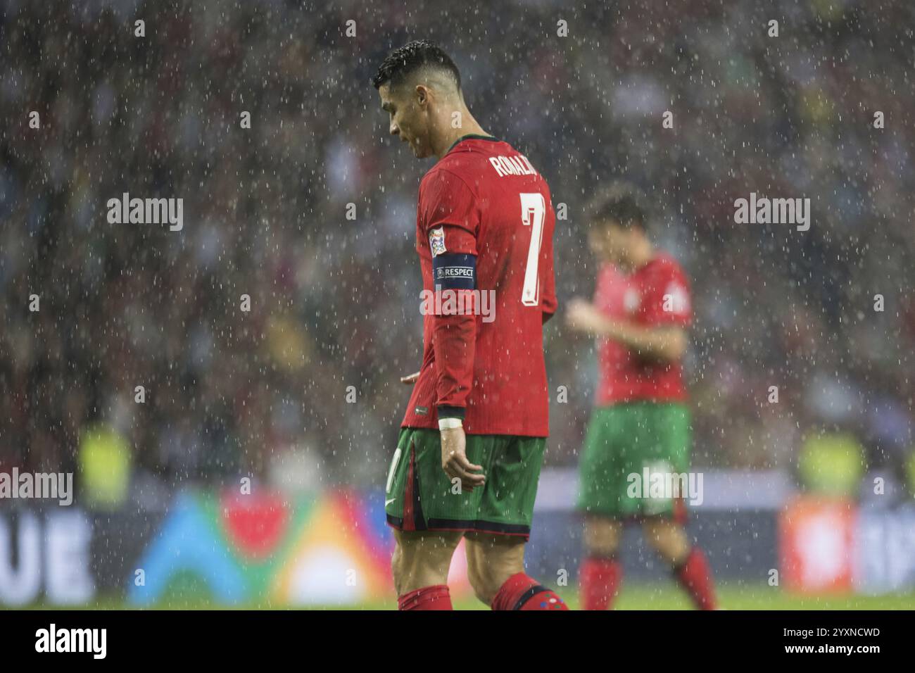Football match, Cristiano RONALDO CR7 Portugal in the pouring rain ...