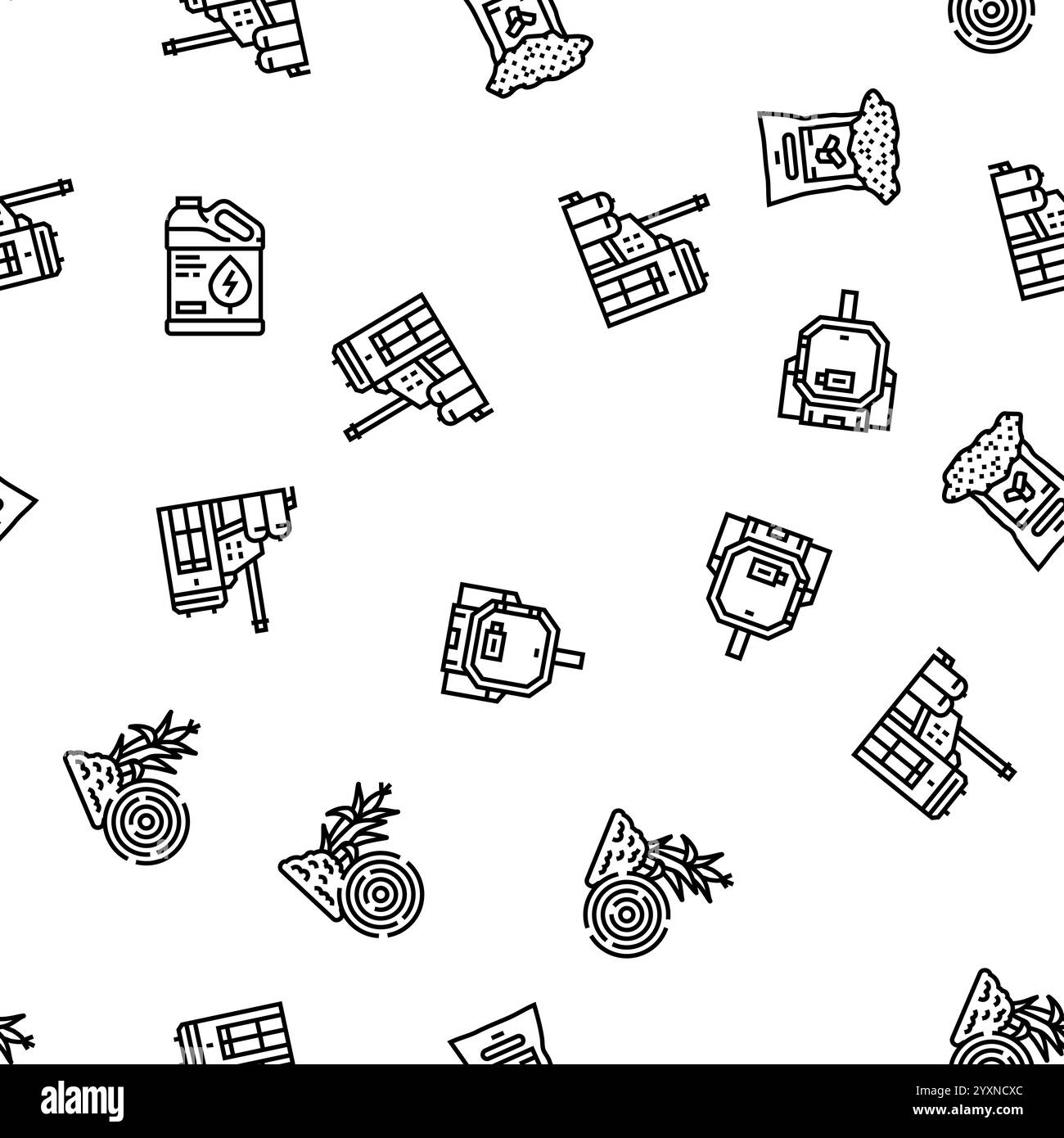 biomass energy plant power seamless pattern vector Stock Vector Image ...