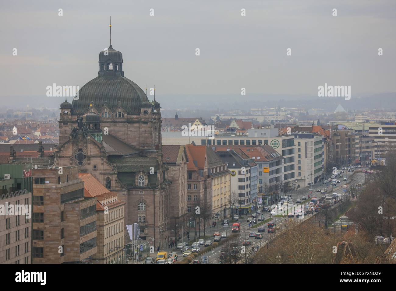 Bird's eye view of Frauentorgraben with Nuremberg State Theatre Opera ...