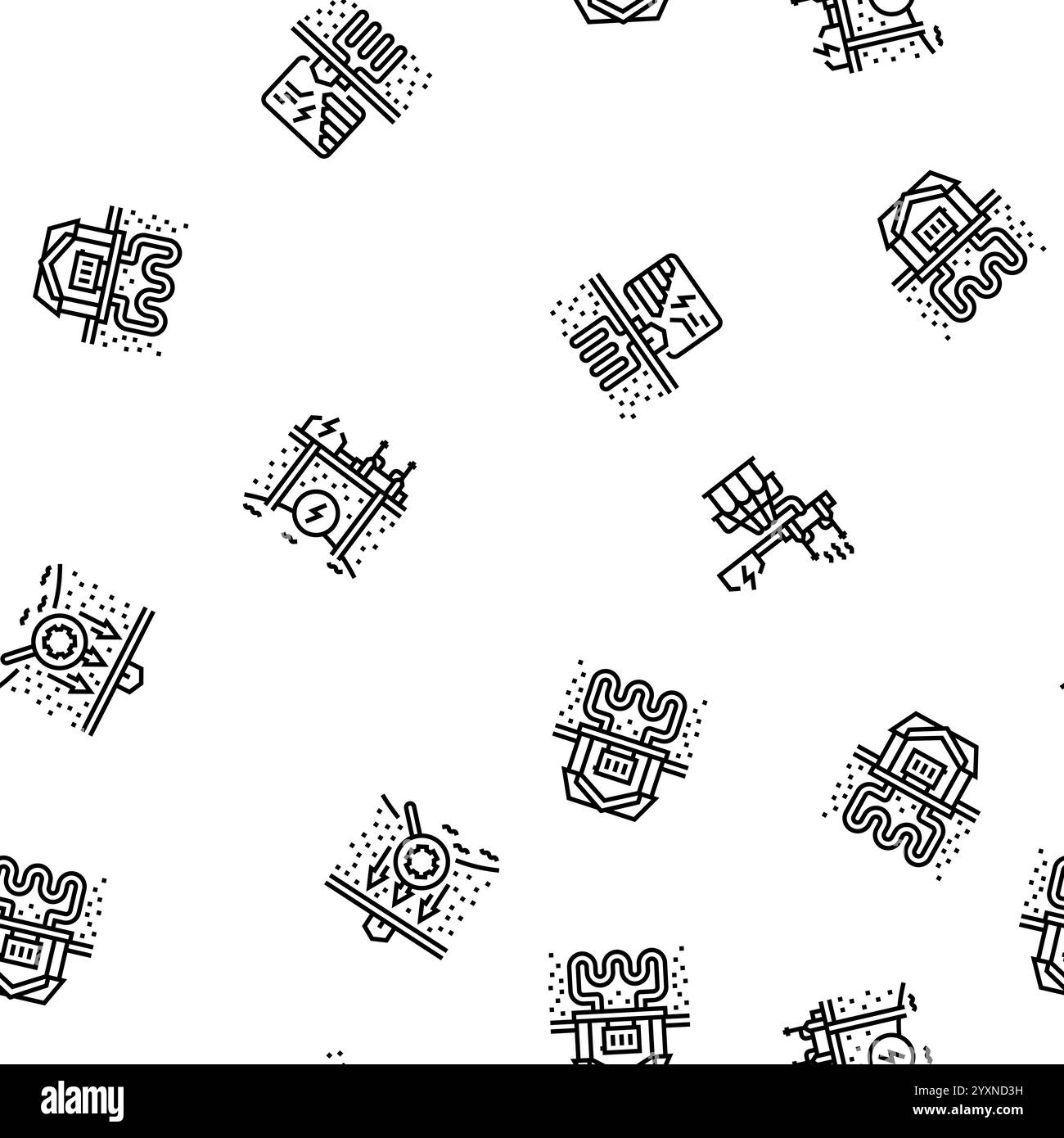 geothermal energy power plant seamless pattern vector Stock Vector ...