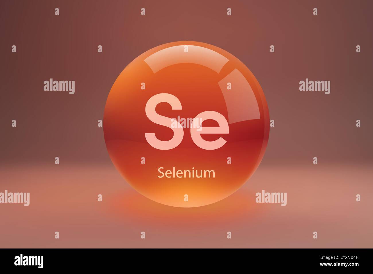 Glossy sphere with "Se" Selenium symbol on a gradient background Stock ...