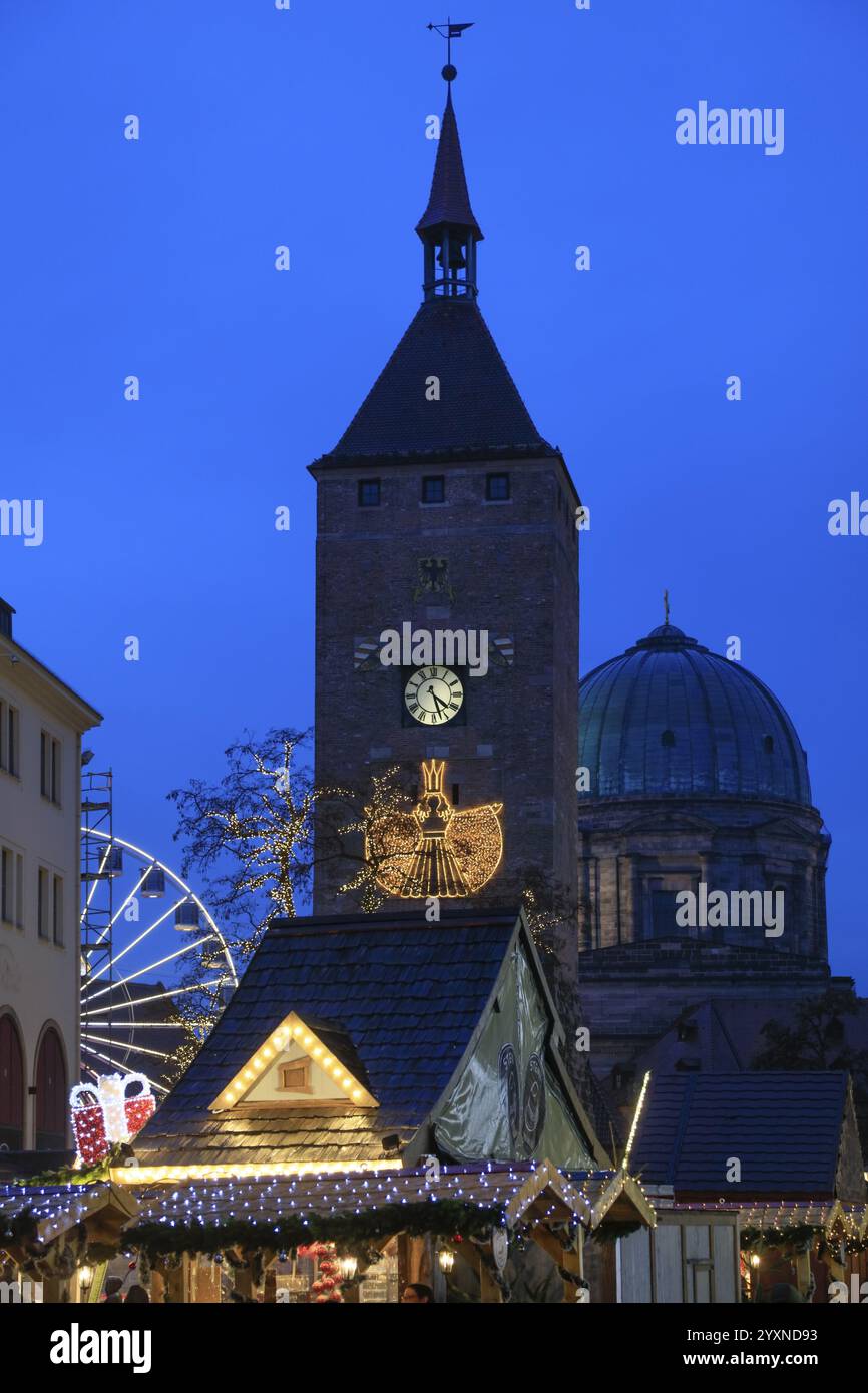 Christmas Market WinterVillage, White Tower, Church of St Elisabeth ...