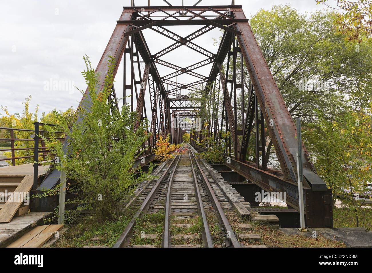 Architecture, old railway bridge, Province of Quebec, Canada, North ...