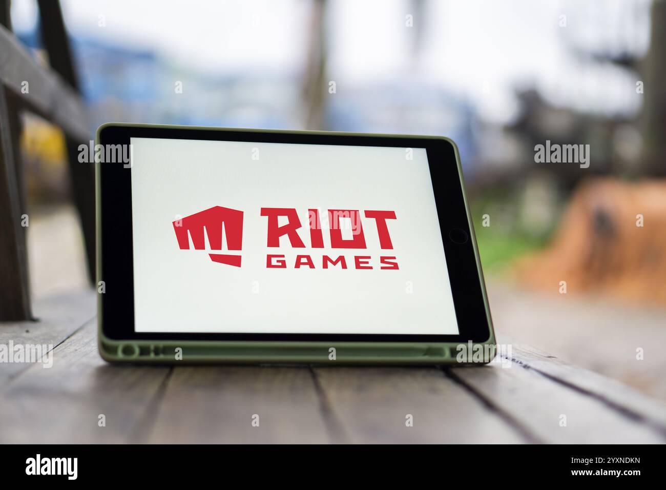 Riot Games Logo on Ipad Stock Photo - Alamy
