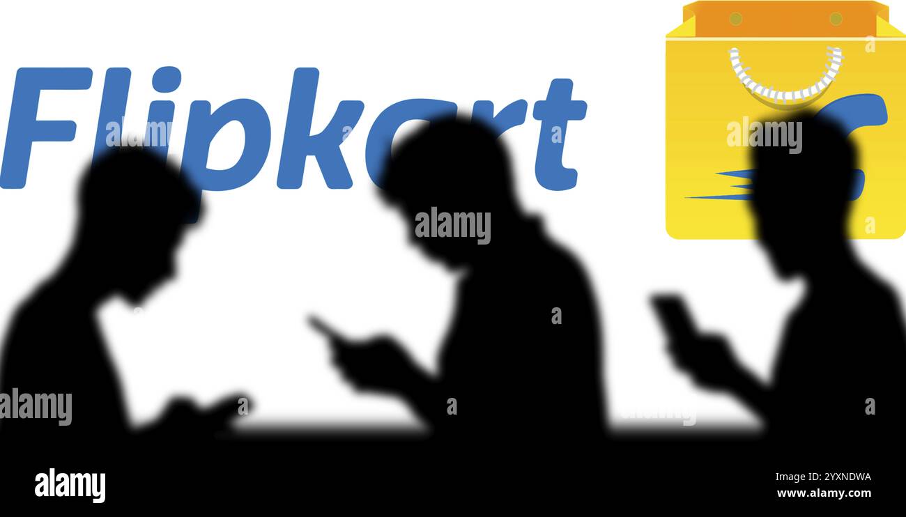 Flipkart application on smartphone with laptop background Stock Photo ...